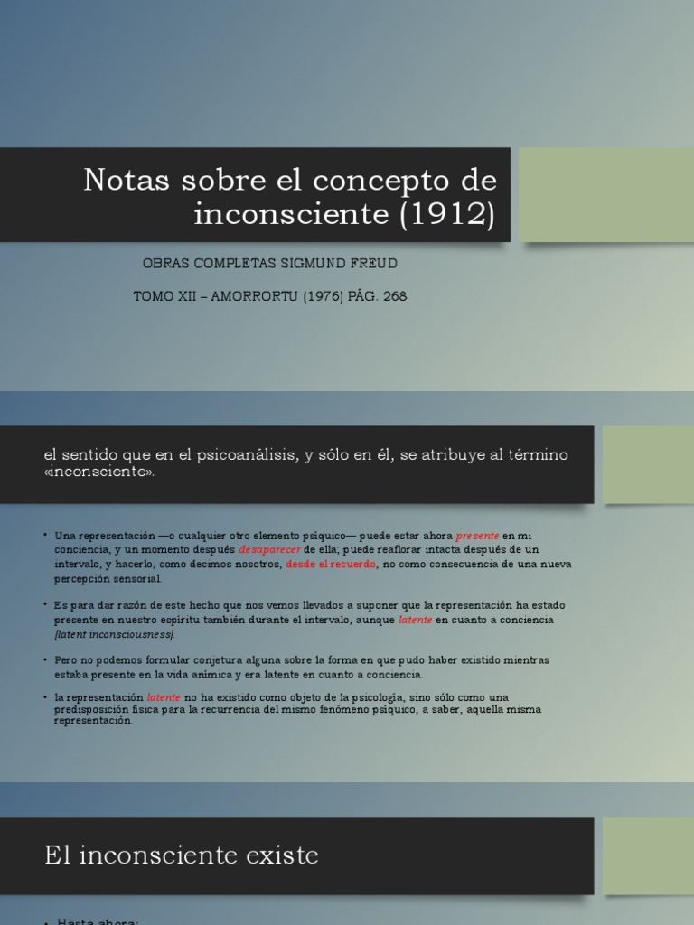 1 Notas Sobre El Concepto de Inconsciente | PDF | Mente inconsciente | Pensamiento