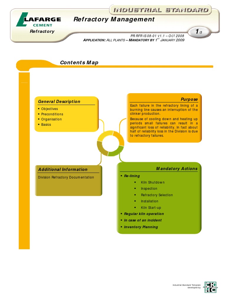 PR RFR IS 08-01 v1.1 Refractory Management Standard | PDF | Refractory ...