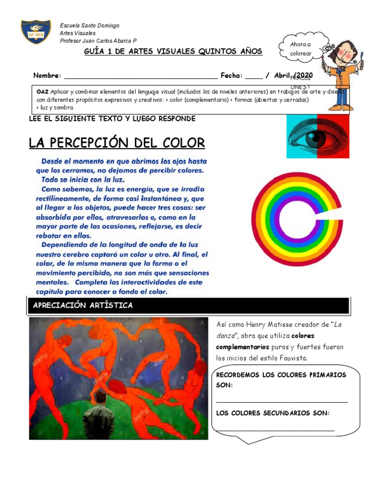 Guía de Artes Visuales 5° Año | PDF | Pinturas | Color