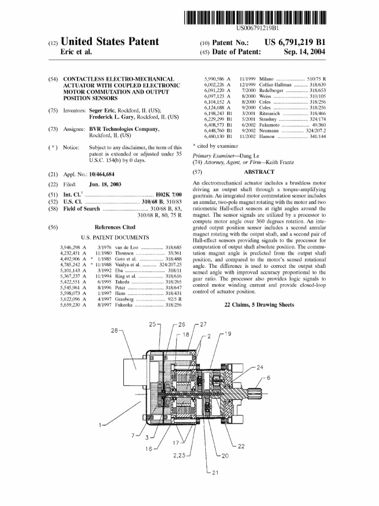 Contactless Electromechanical Actuator With Coupled Electronic Motor ...