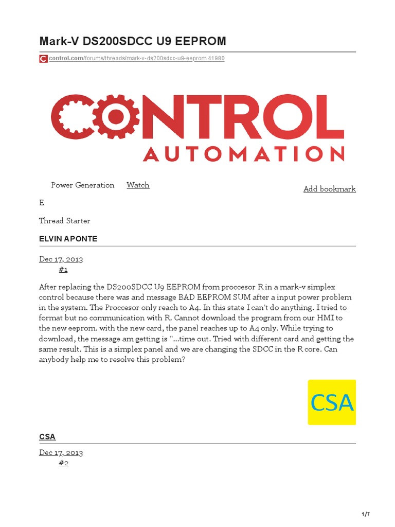 Mark-V DS200SDCC U9 EEPROM | PDF | Electronics | Computing