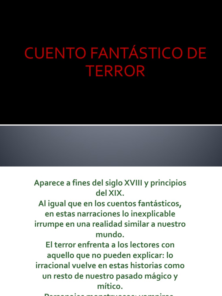 Cuento Fantástico de Terror | PDF | Suspense (Género) | Narración