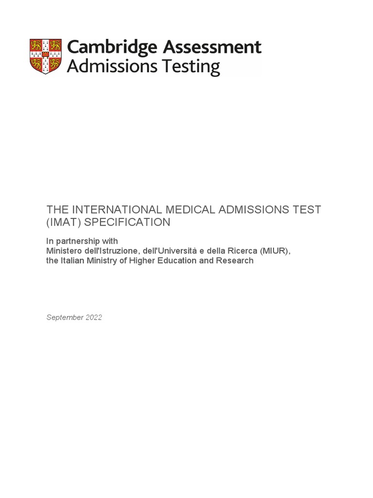 IMAT Test Specifications 2022 | PDF | Trigonometric Functions | Cell ...