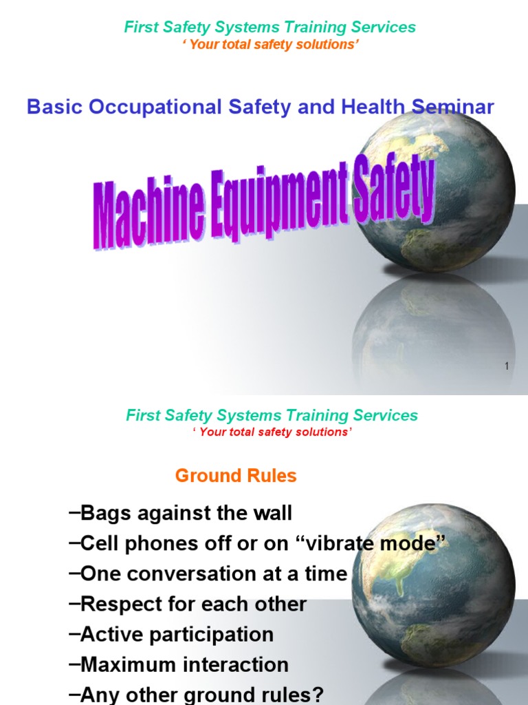 Basic Occupational Safety and Health Seminar: First Safety Systems ...