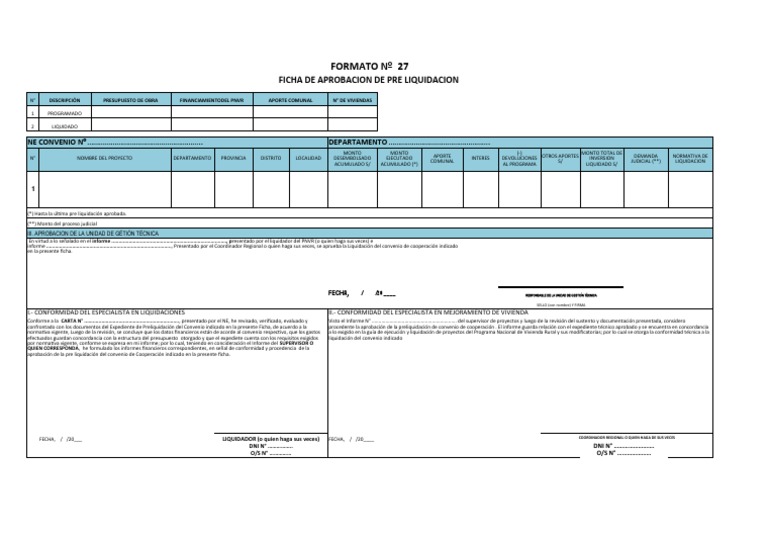 Formato #27 - 2021 | PDF | Liquidación