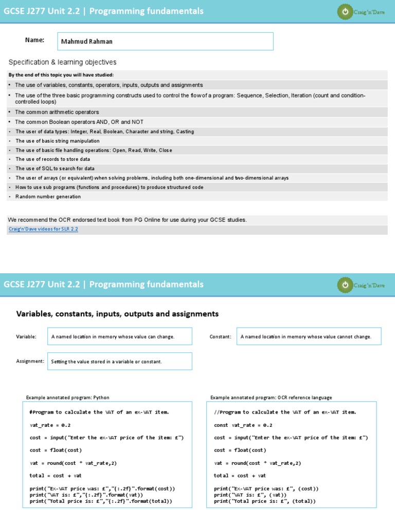 Mahmud RAHMAN - 2.2 Workbook | PDF | Array Data Structure | Database Index