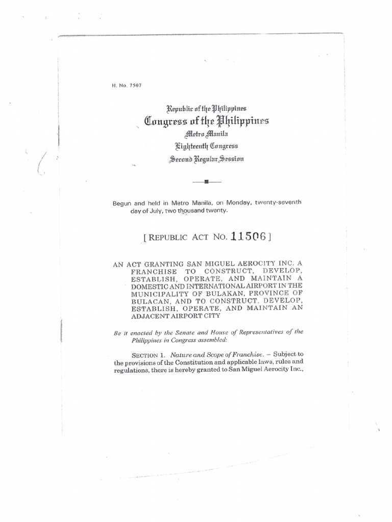 RA 1106 Bulacan Aerocity | PDF