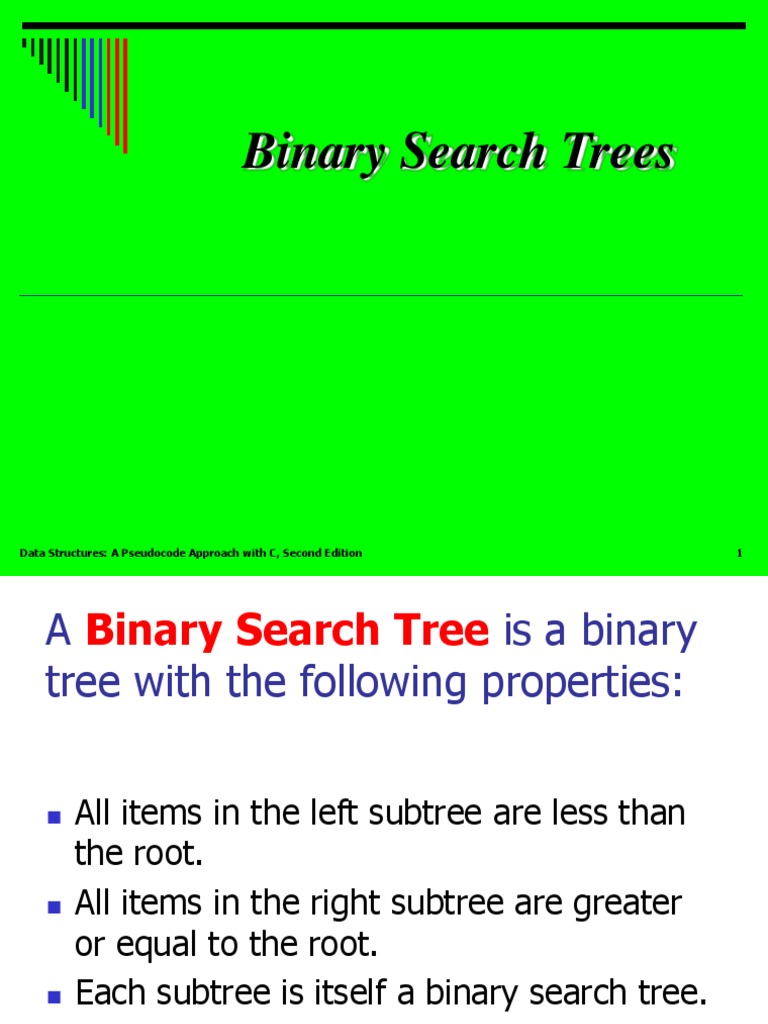 Binary Search Trees: Data Structures: A Pseudocode Approach With C, Second Edition 1 | PDF ...
