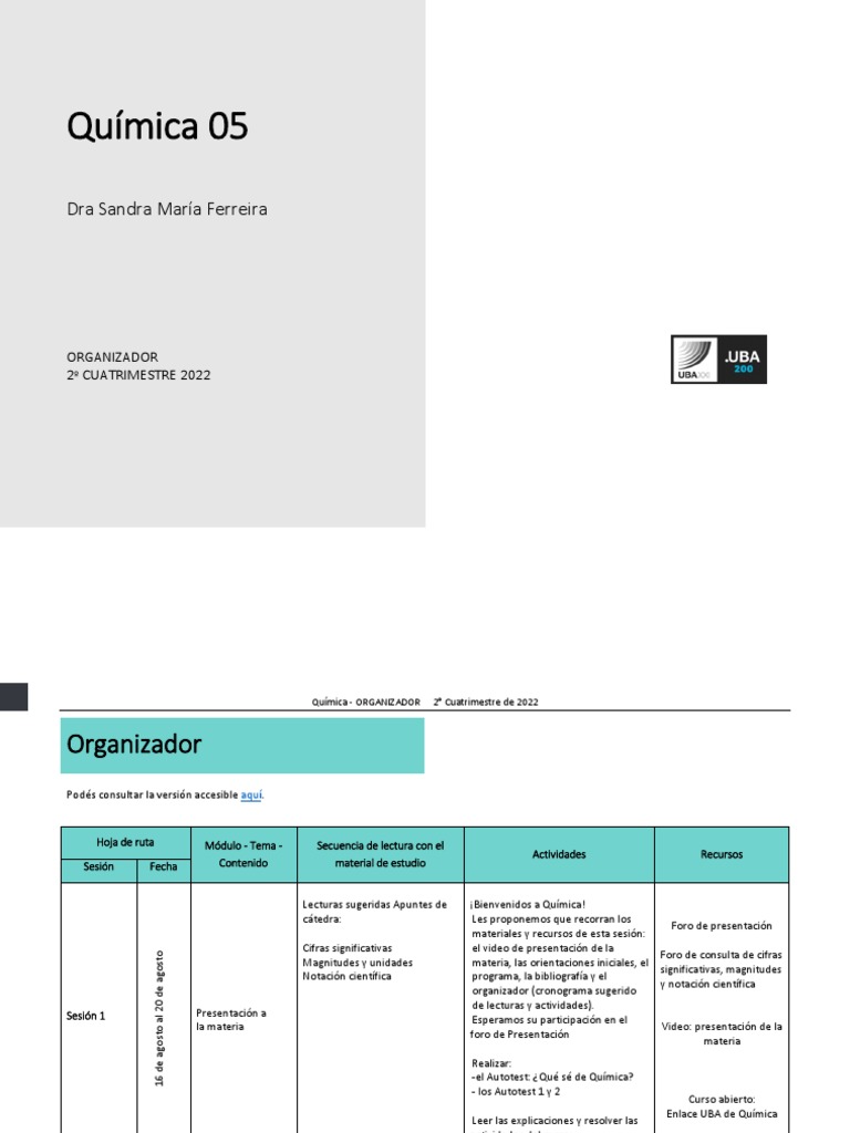 Química 05 - Organizador 2C22 | PDF | Química | Moléculas