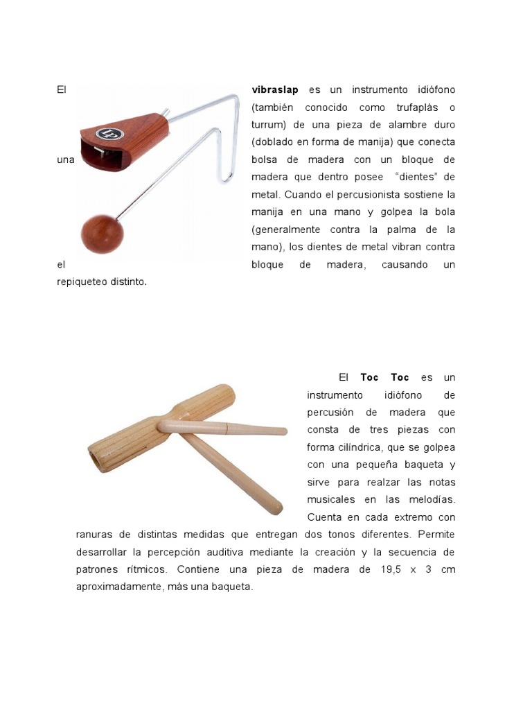 El Vibraslap Es Un Instrumento Idiófono | PDF