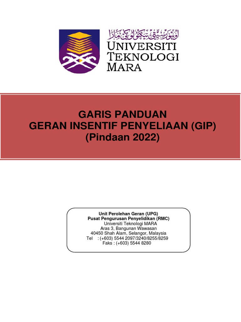 Garis Panduan Geran Insentif Penyeliaan Gip Pindaan 2022 2 | PDF