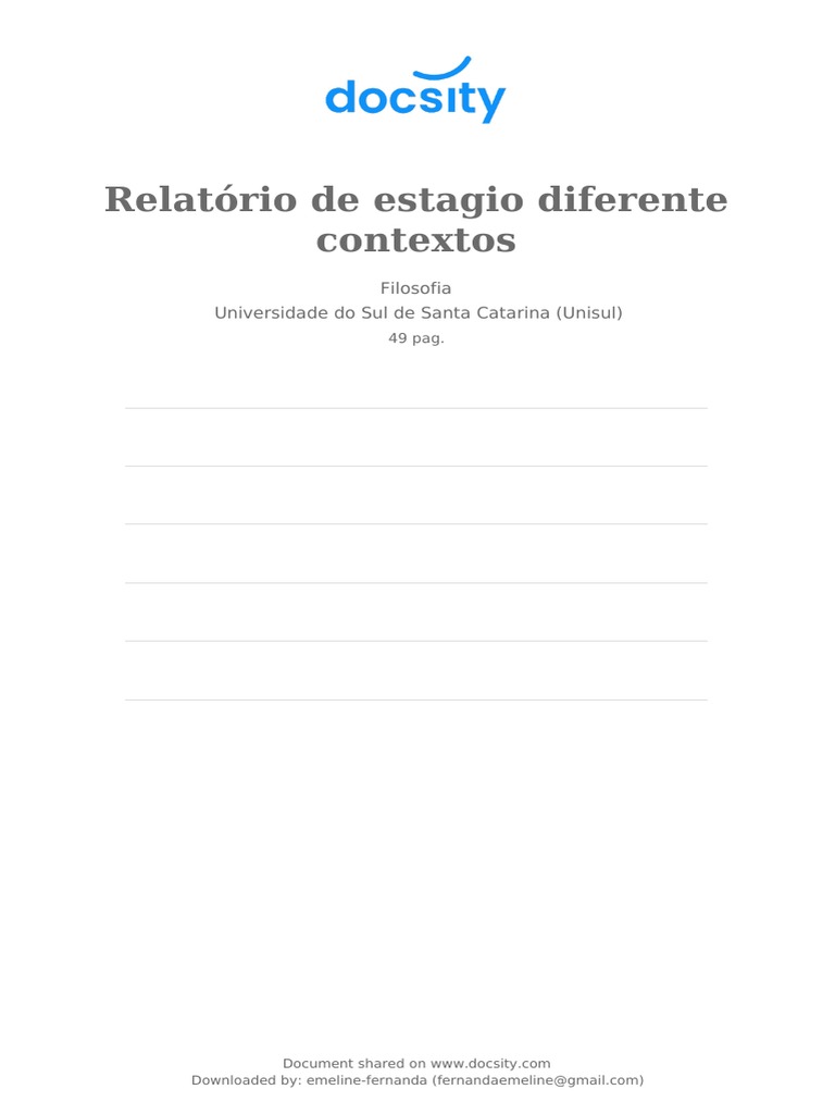 Docsity Relatorio de Estagio Diferente Contextos | PDF | Pedagogia | Aprendizado