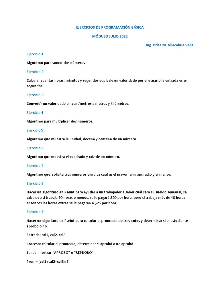 Detalle de Los Ejercicios | PDF | Algoritmos | Triángulo