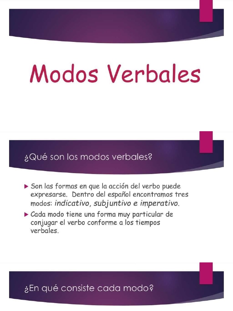 PDF Modos Verbales | PDF