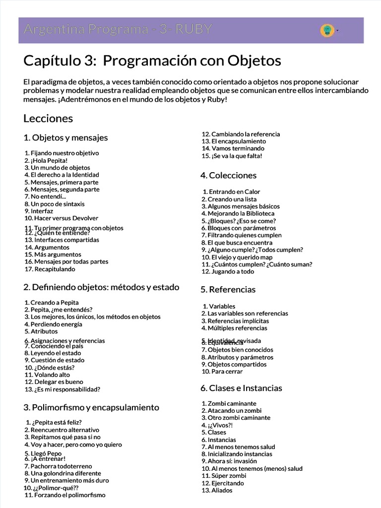 PDF Argentina Programa 3 Ruby Comprimido Compress | PDF | Ruby (lenguaje de programación ...