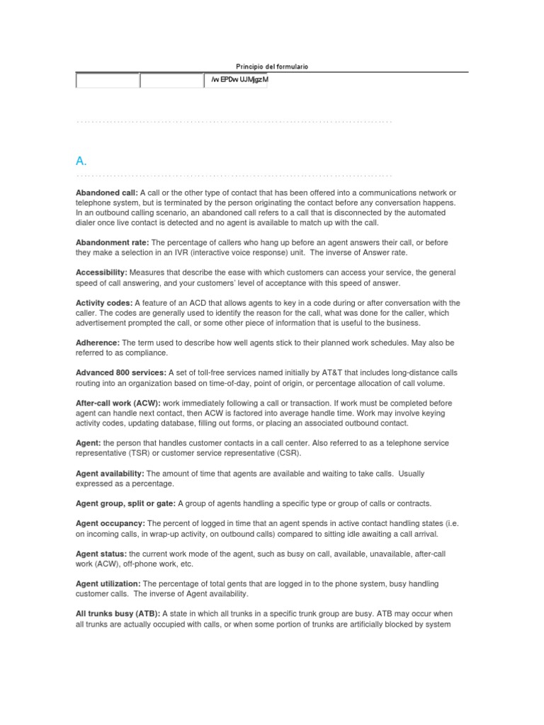 Call Center Vocabulary | Call Centre | Interactive Voice Response