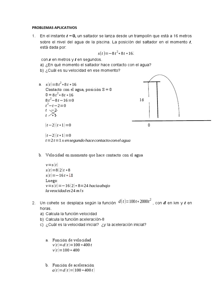 Ejercicios de Matematica 1 y 3 | PDF | Velocidad | Aceleración