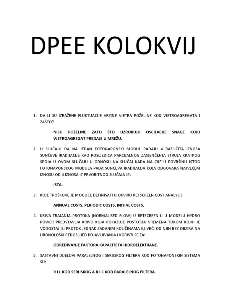 Dpee Kolokvij | PDF