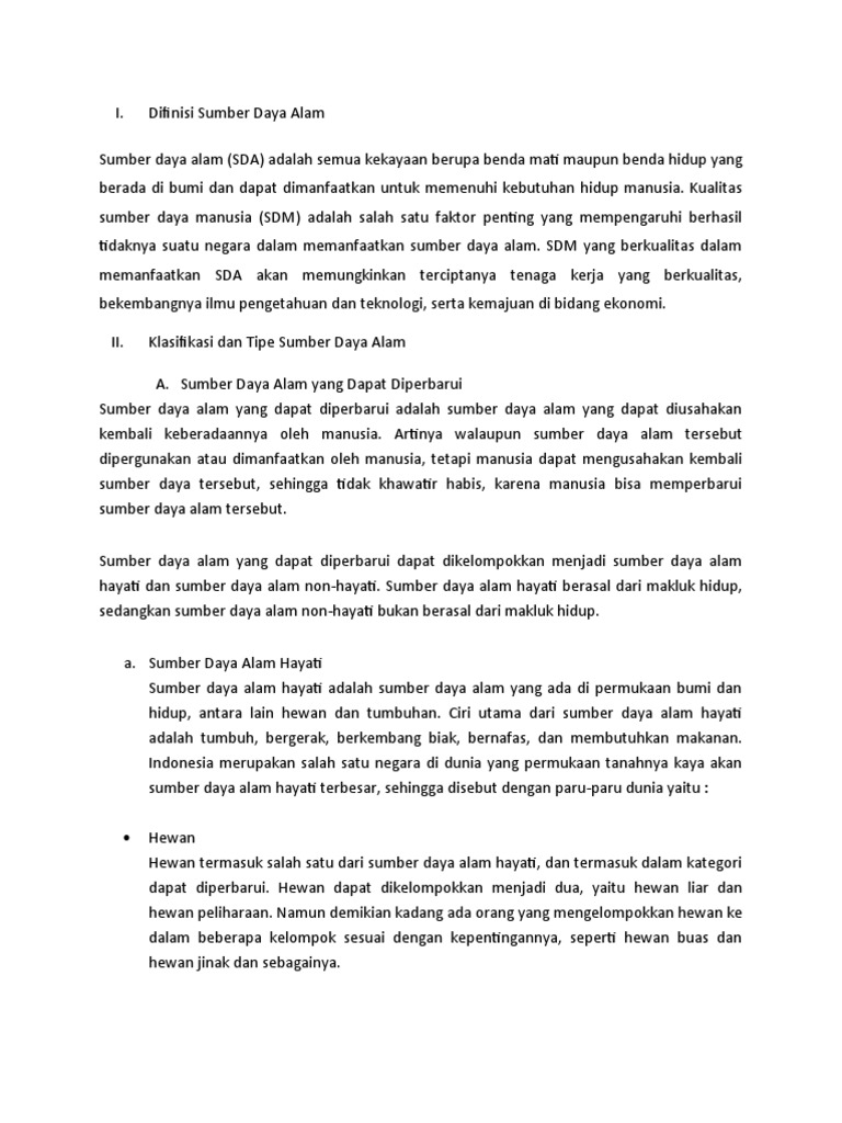 Sumber Daya Alam | PDF | Griya & Taman | Teknologi & Rekayasa