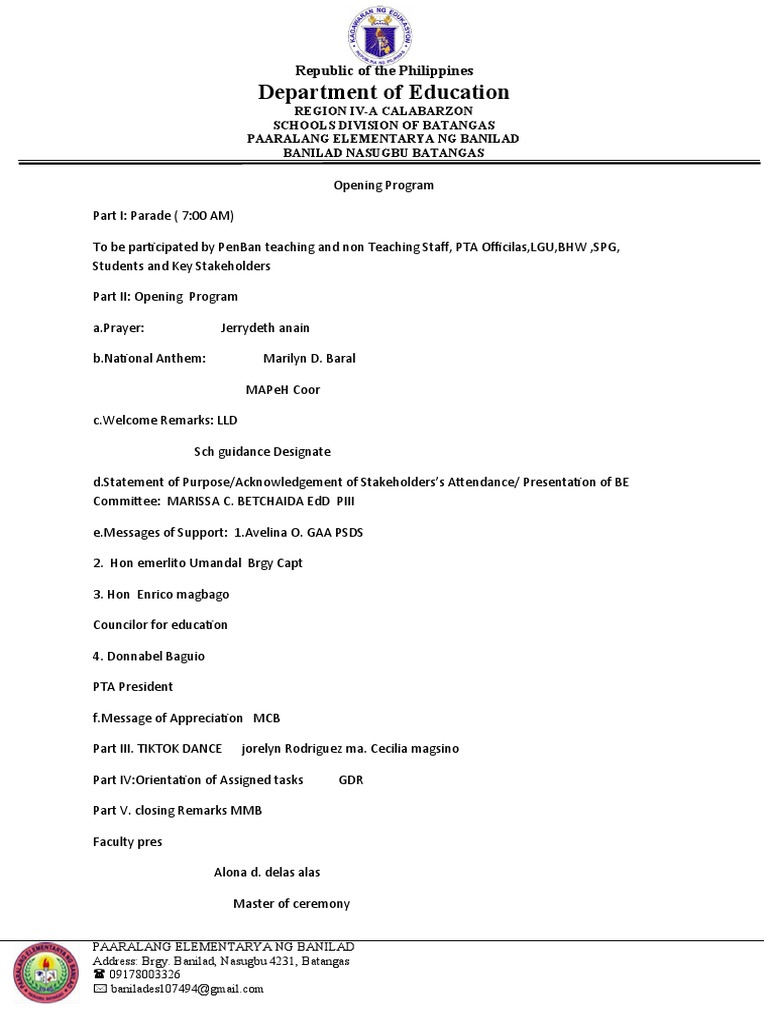 Department of Education: Republic of The Philippines | PDF