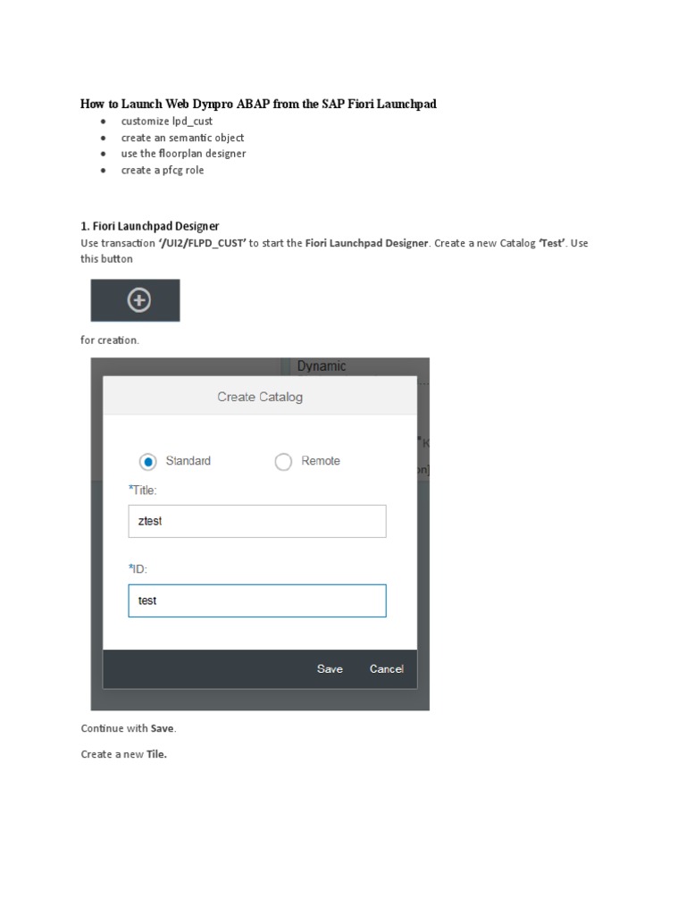 How To Launch Web Dynpro ABAP From The SAP Fiori Launchpad | PDF | Computers | Technology ...