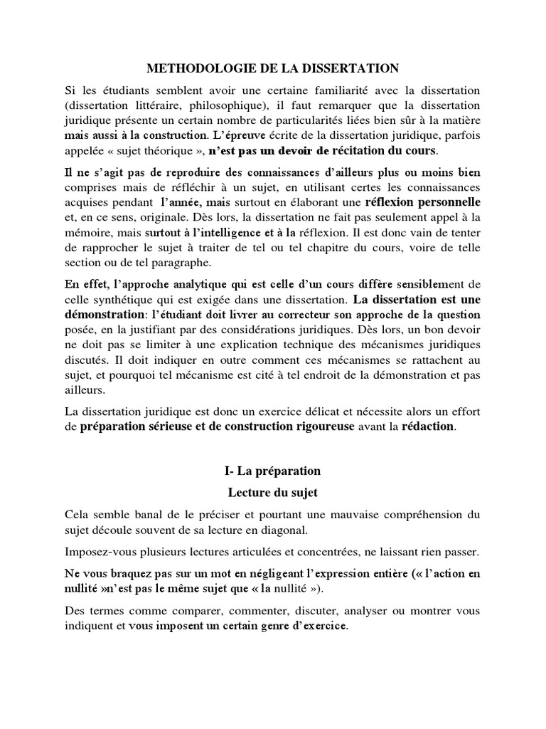 Méthodologie de la Dissertation Juridique | PDF | Loi | Sujet (Grammaire)