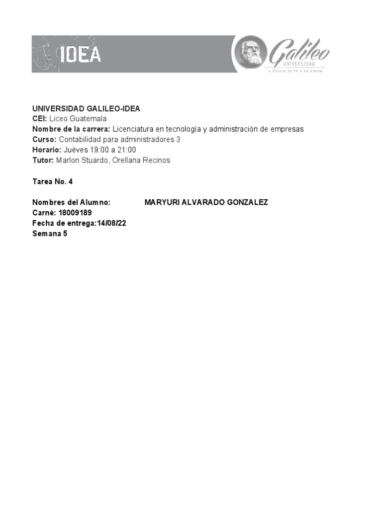 Tarea Conta Cap 4 | PDF | Economias | Contabilidad financiera