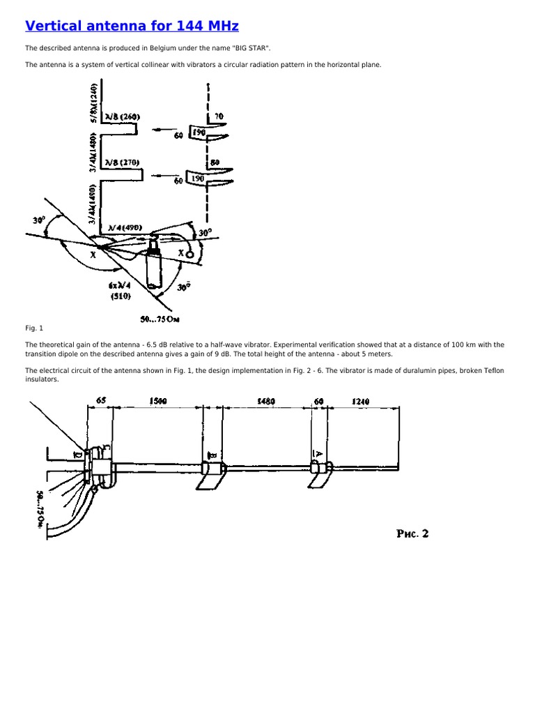 144 MHz Vertical Antenna Overview | PDF