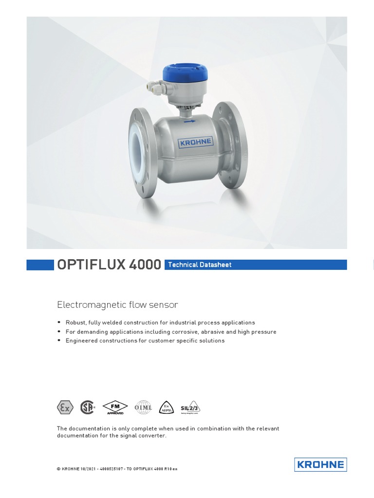 TD OPTIFLUX4000 en 220106 4000525107 R10 | PDF | Flow Measurement ...