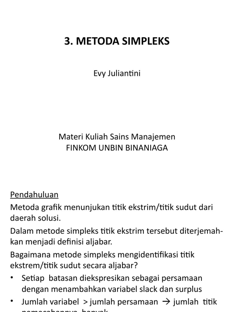 3 Metode Simpleks | PDF