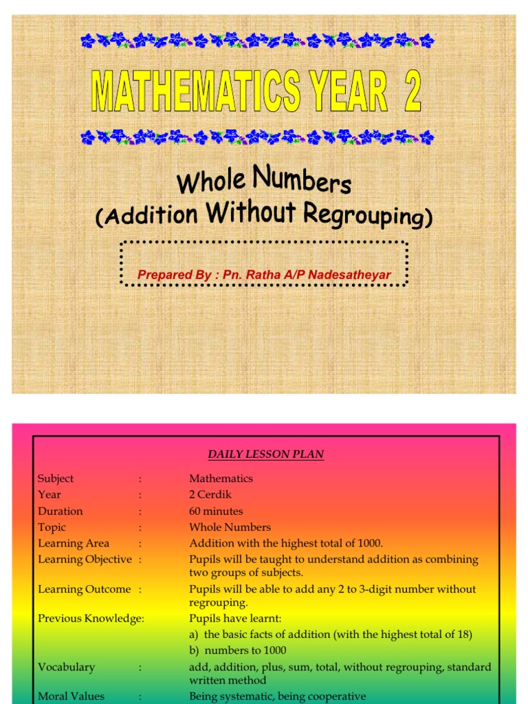 Addition Lesson Plan | PDF | Lesson Plan | Quality Of Life