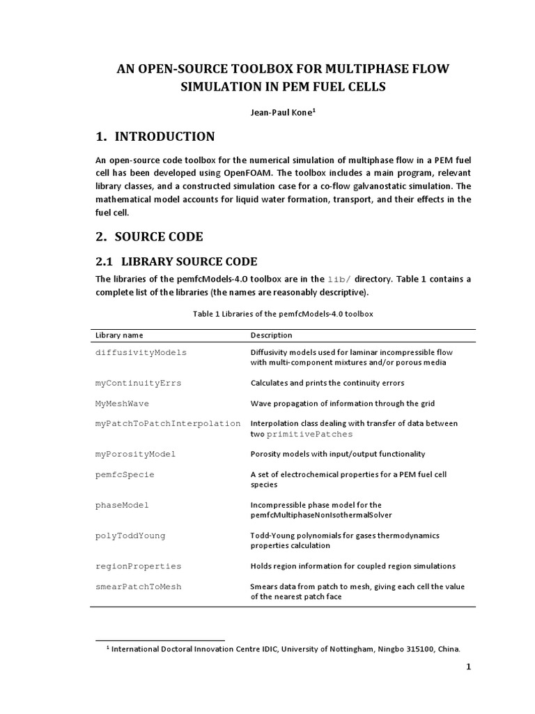 An Open-Source Toolbox For Multiphase Flow Simulation in Pem Fuel Cells | PDF | Electrochemistry ...