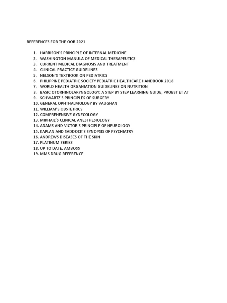 References For The Oor 2021 | PDF
