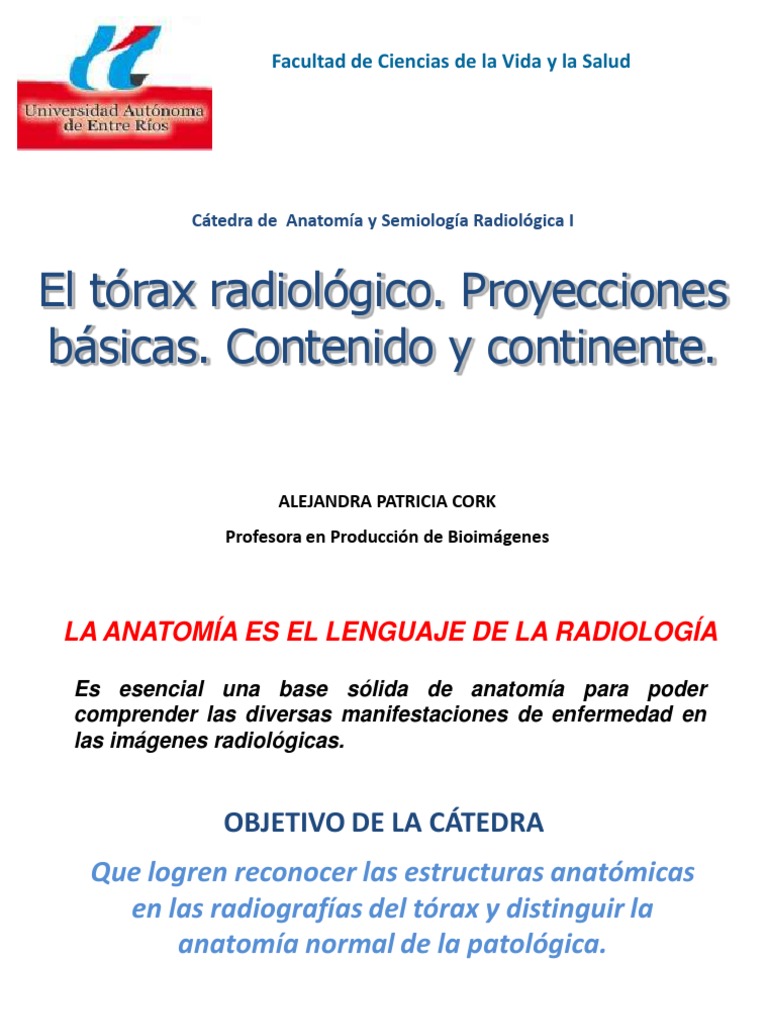 5. El tórax radiológico. Proyecciones básicas. Contenido y continente ...