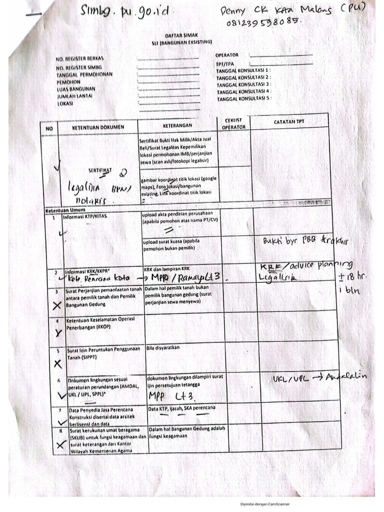 Form SLF Kota MLG | PDF