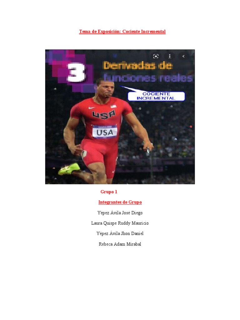 Cociente Incremental Grupo 1 | PDF | Derivado | Línea (geometría)