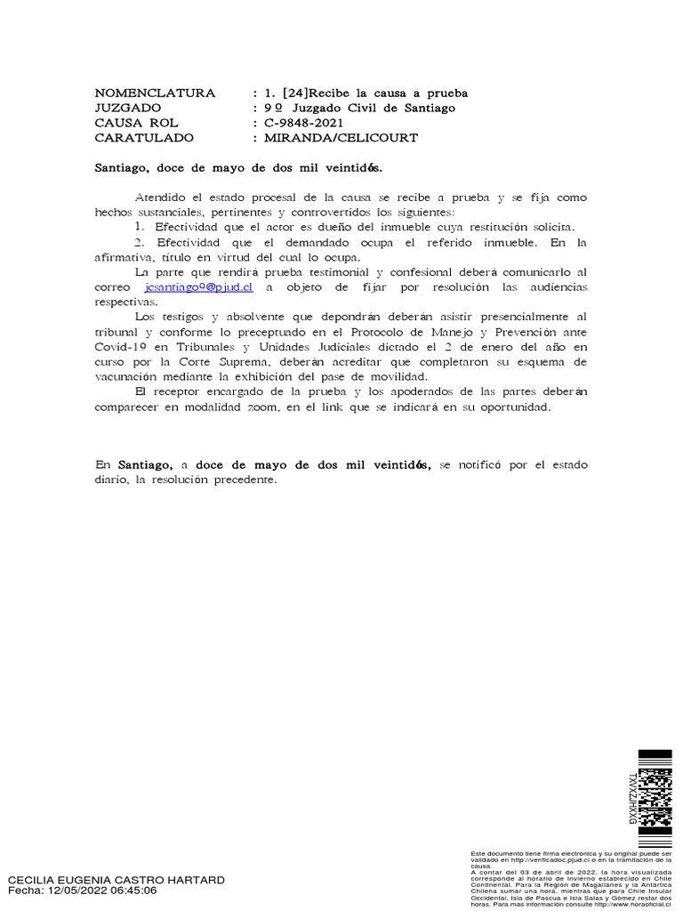 Auto de Prueba | PDF | Chile | Gobierno