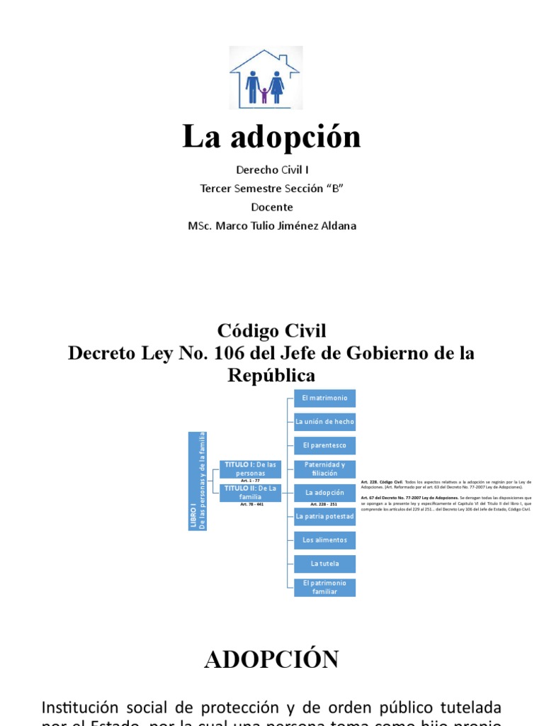 Adopción en el Código Civil | PDF | Adopción | Parentesco