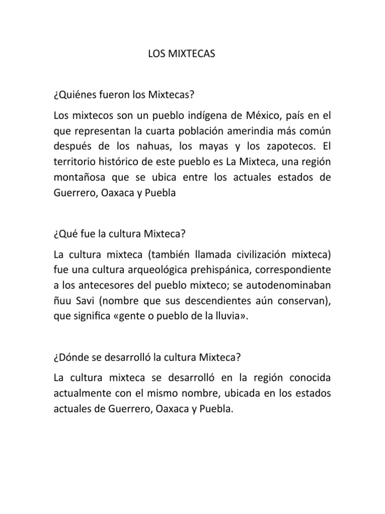 Los Mixtecas | PDF | Ciencias sociales | Religión y espiritualidad