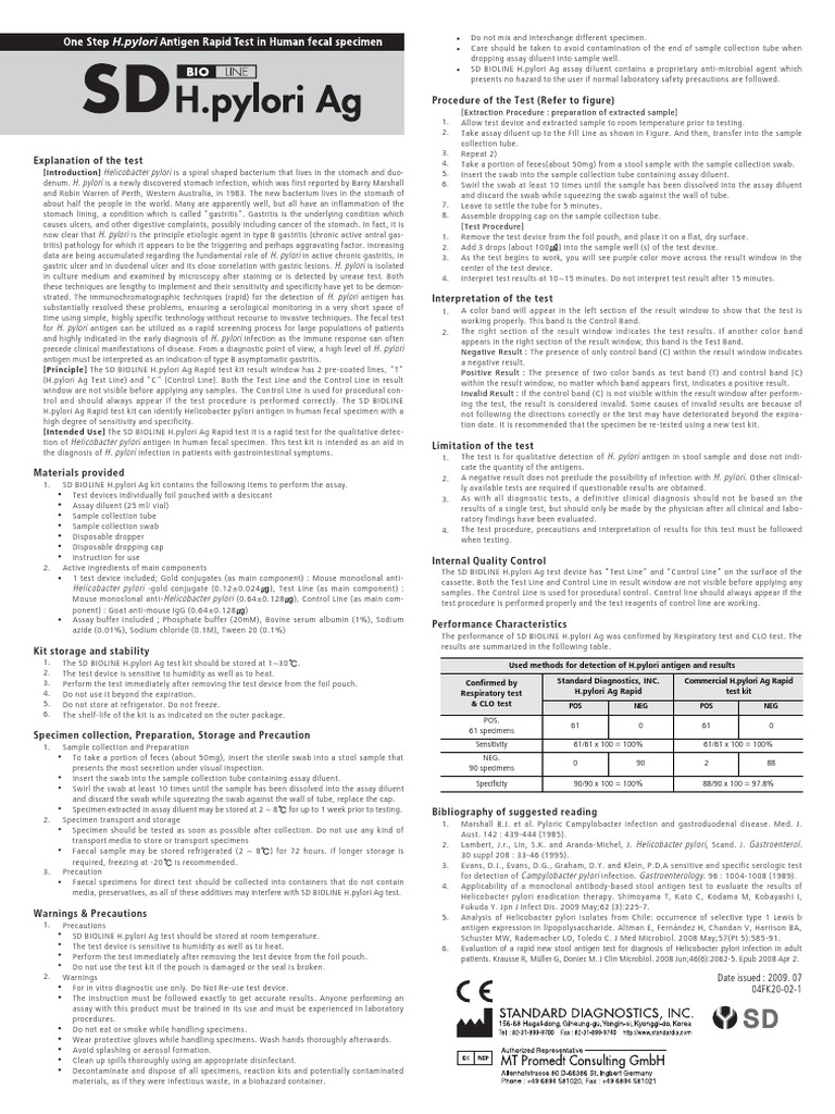 SD_H.pylori-Ag-Insert_0 | PDF | Medical Specialties | Health Sciences