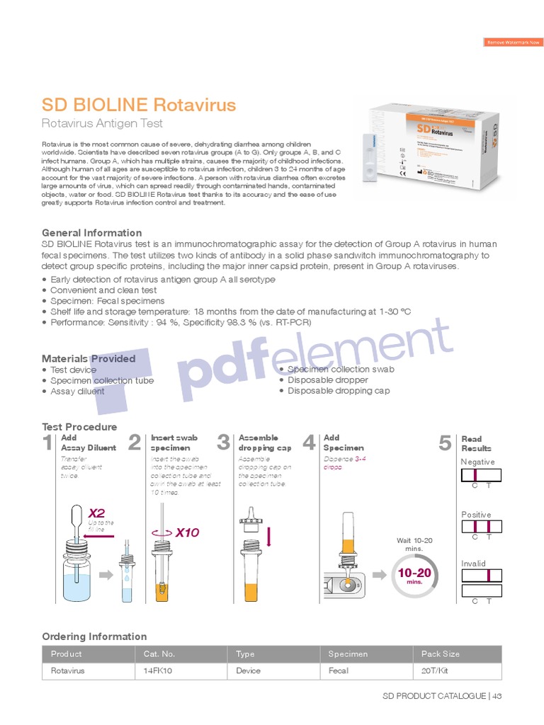 Rotavirus SD BIOLINE Brochure | PDF | Infection | Biology
