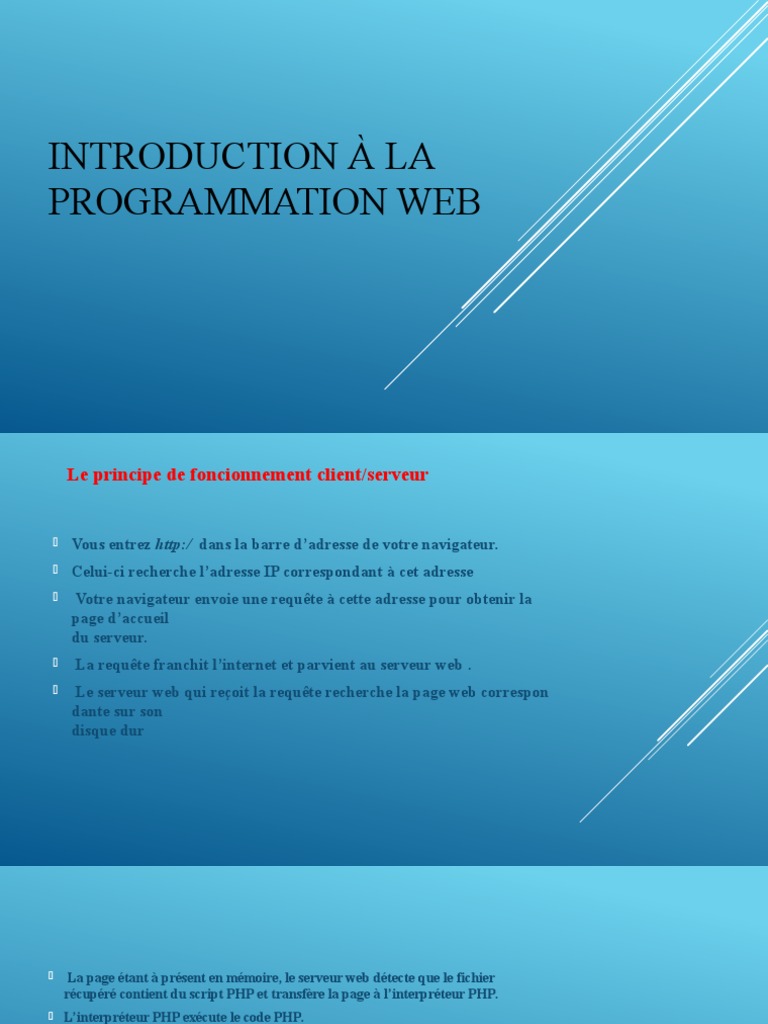 Introduction À La Programmation Web | PDF | Internet | Internet et Web