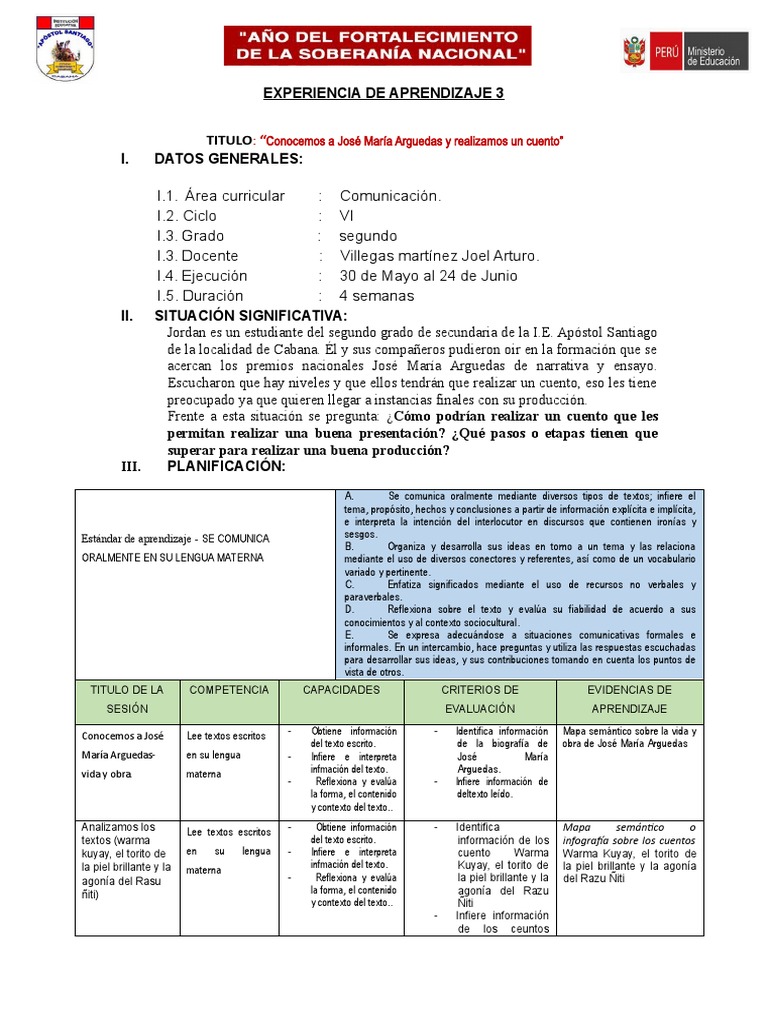 Eda 3 Segundo Pdf Cuentos Comunicación
