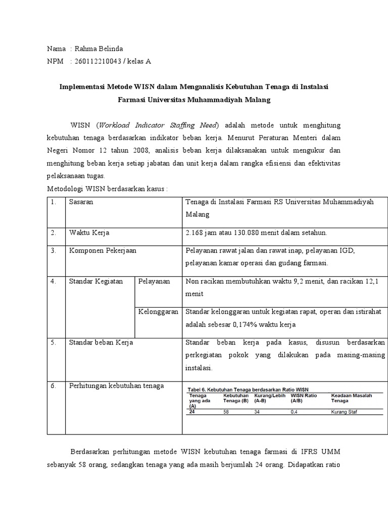 Analisis Kasus WISN | PDF