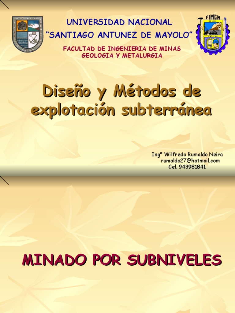 Presentacion Sublevel Stoping 2008 Pdf Perforación