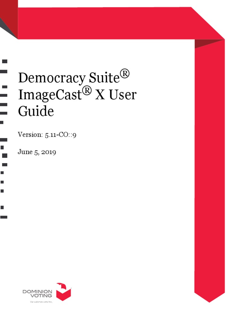 Democracy Suite ImageCast X User Guide | PDF | Usb | Menu (Computing)