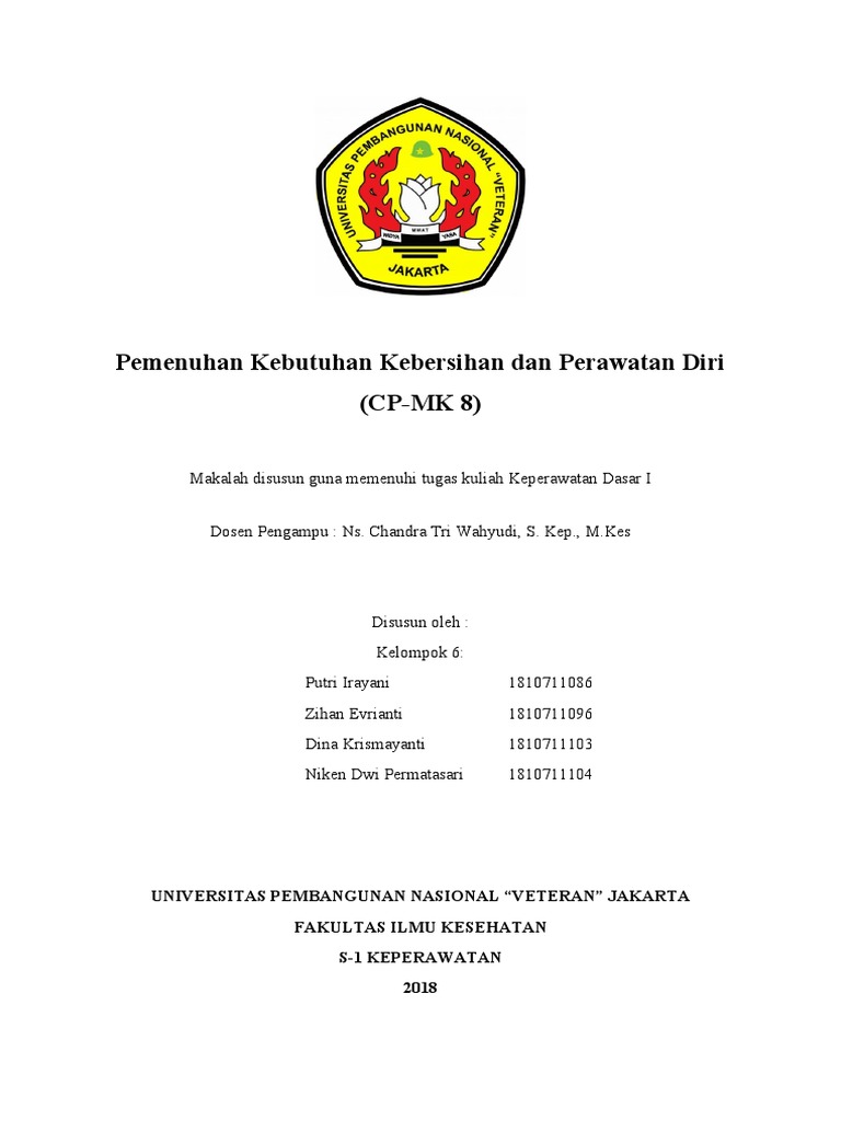 Pemenuhan Kebutuhan Kebersihan Dan Perawatan Diri (CP-MK 8) | PDF