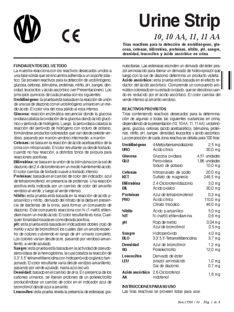 Urine Strip SP | PDF | Química | Especialidades Medicas