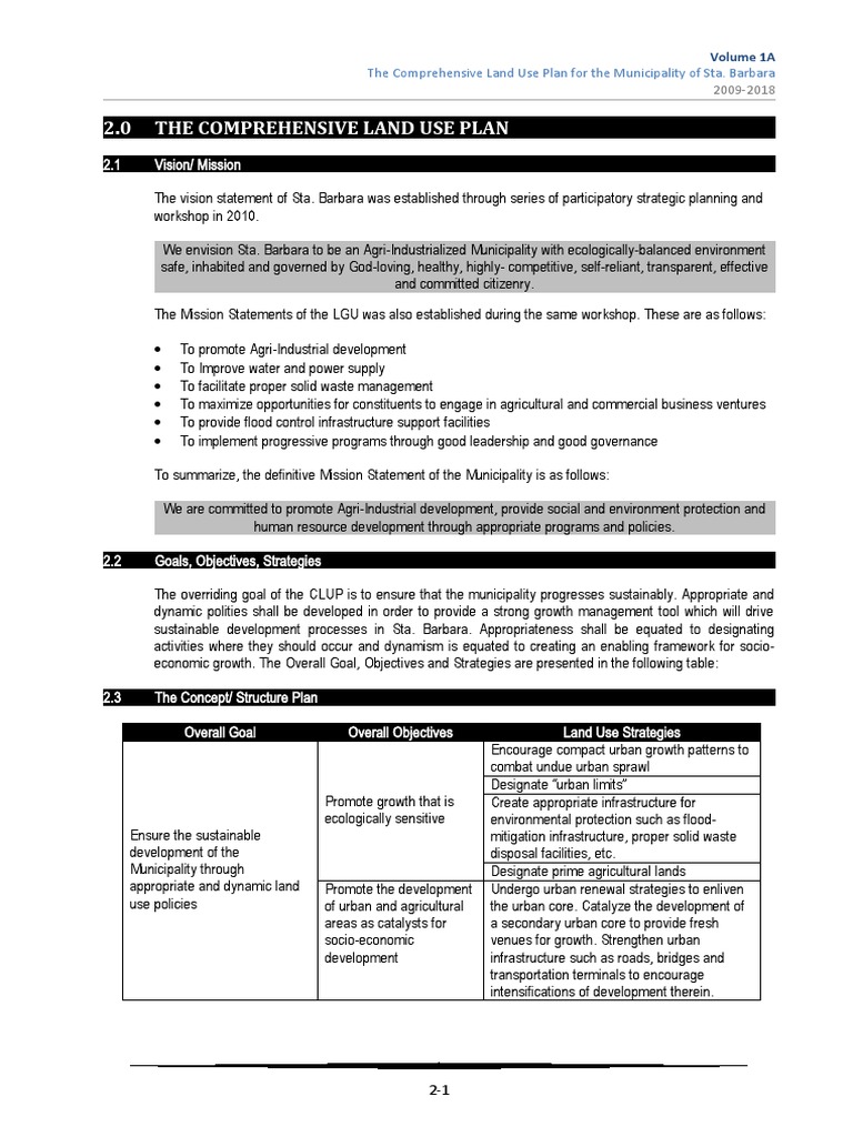 Mun. of Sta. Barbara Chapter 2 - The Comprehensive Land Use Plan | PDF ...