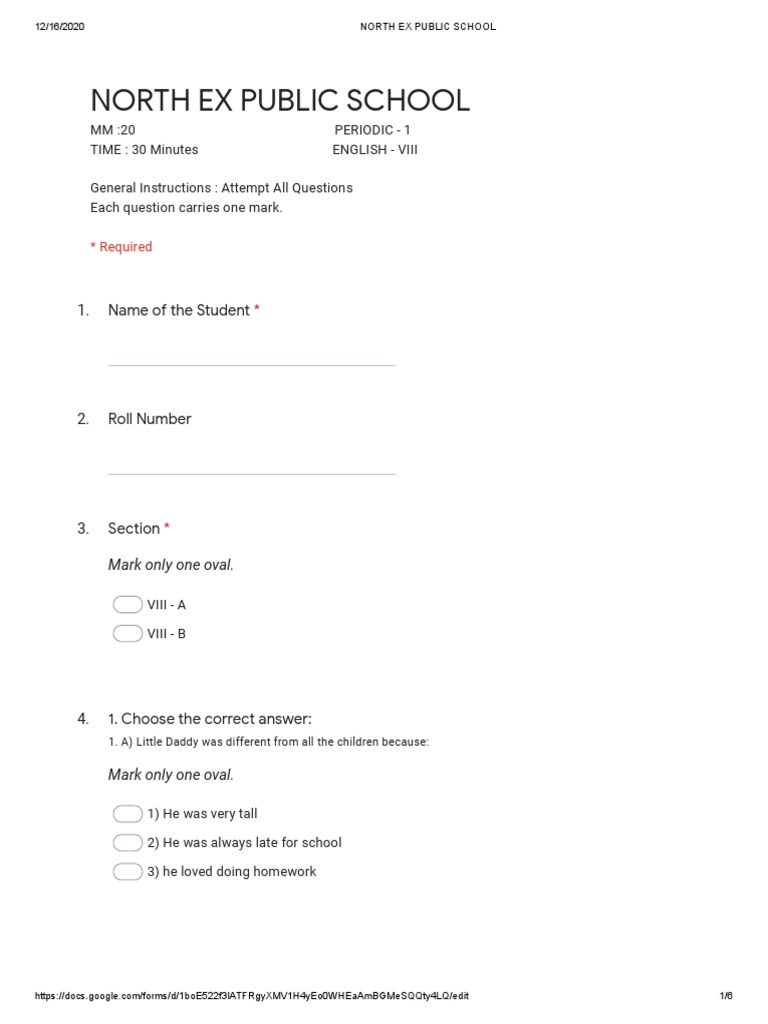 English Class 8 Periodic Test 1 Question Paper | PDF | Linguistic ...
